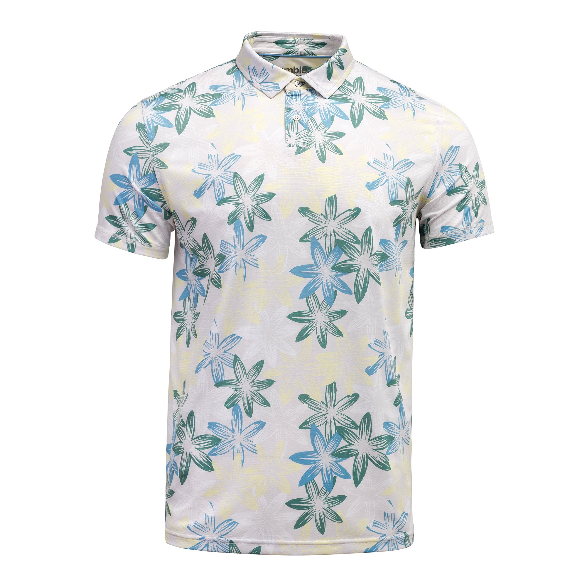 Viewpoint Print Polo Kuilima - Vaporous Grey – Amble Clothing
